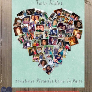 SISTERS Gift Gift for twin sister Photo Collage Sister Gift | Etsy