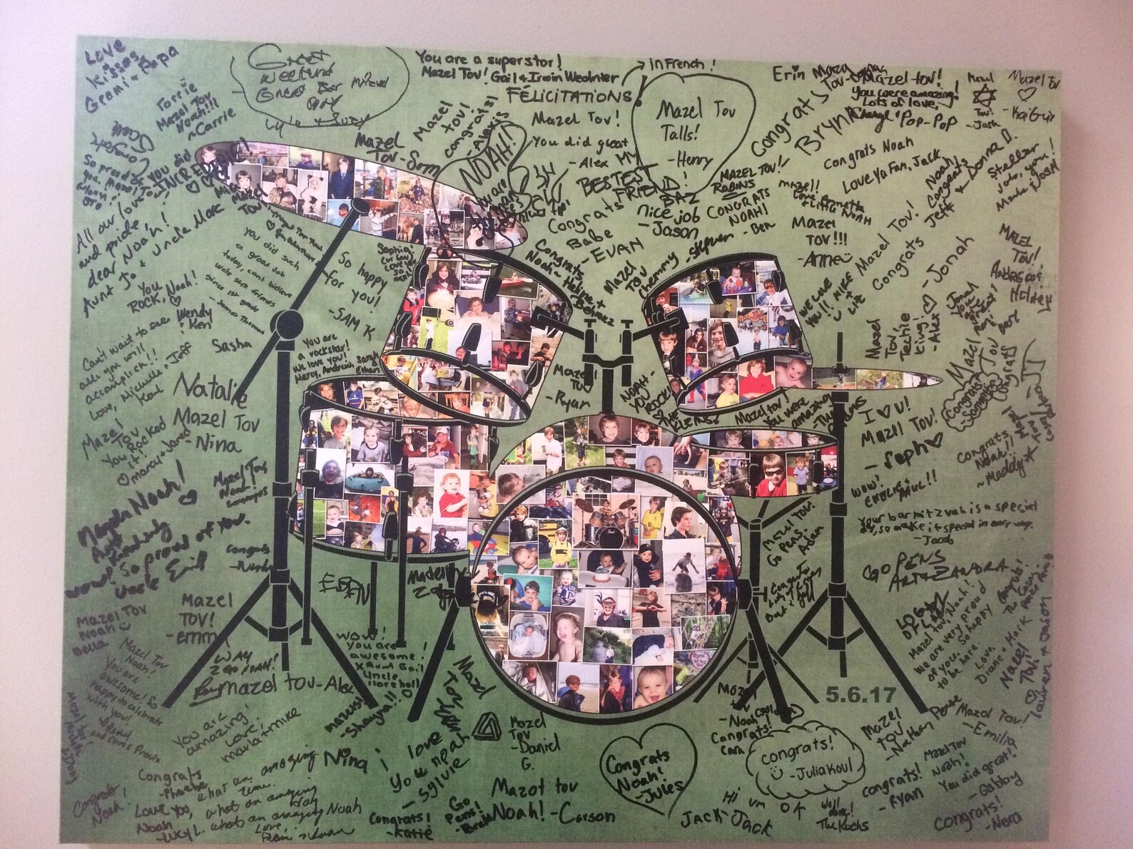 DRUM SET Photo Collage, Bar Mitzvah Sign-in Board, Photo Collage Sign ...