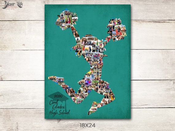 CHEERLEADER Photo Collage Cheerleader Dance Gift Seniors | Etsy