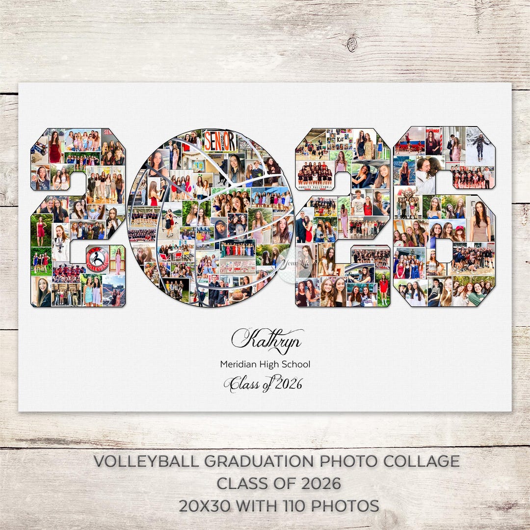 2026 Volleyball Graduation Photo Collage, Seniors Personalized Gift ...