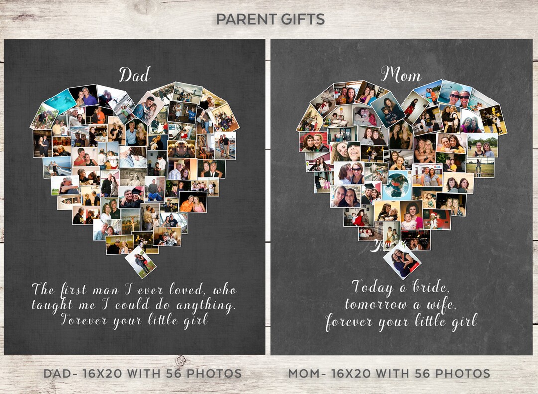 DAD Gift, Parent's Personalized Photo Collage, Dad Birthday Gift, Best ...