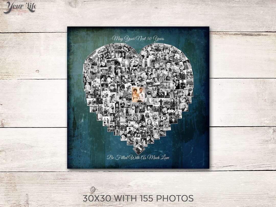 50th Celebration HEART, 50th Wedding Anniversary Gift, 50th Birthday ...