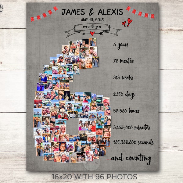 6 Six Photo Collage - Etsy