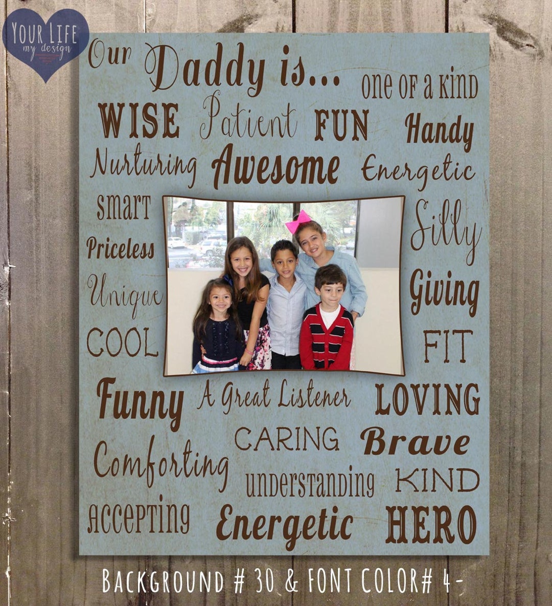 Dad Canvas, Father's Day Gift Dad, Personalized Photo Collage, Dad ...