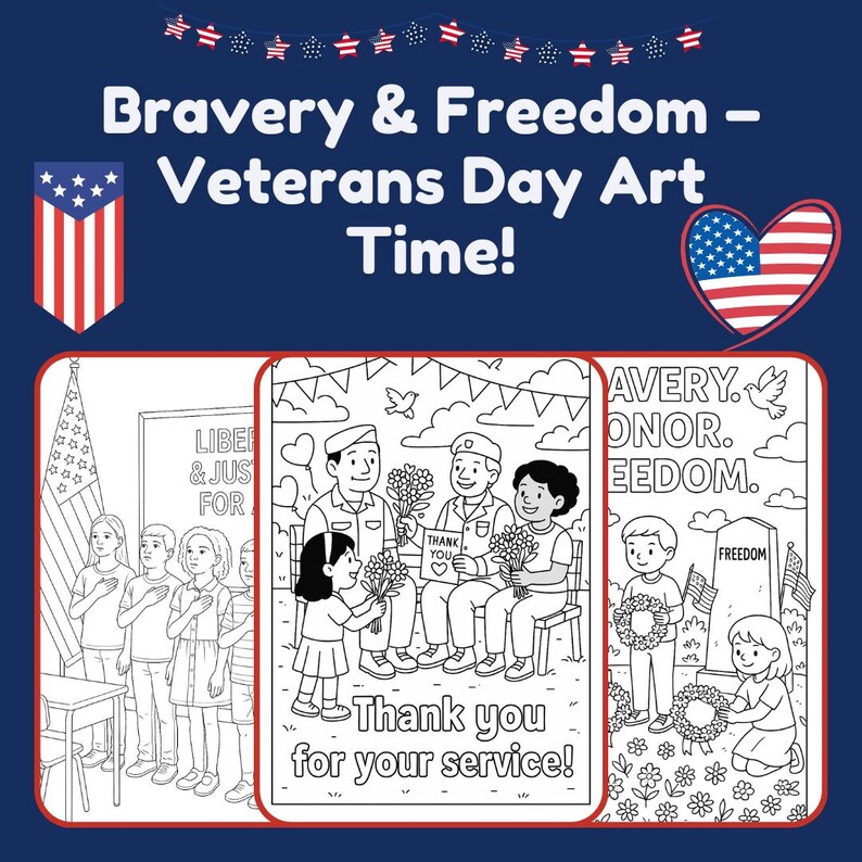 Veterans Day Coloring Pages for Kids | Patriotic Art Activities ...