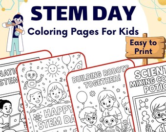National STEM Day Coloring Pages | Science, Technology, Engineering ...