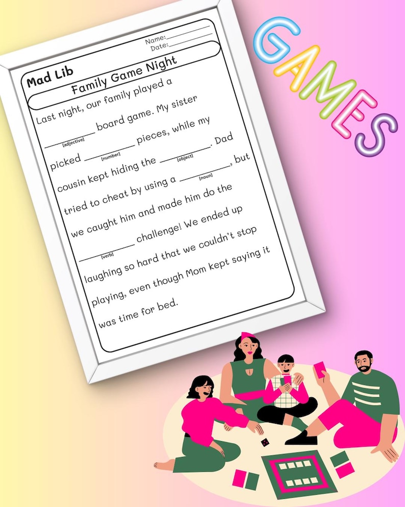 Fun With Family Games Mad Lib | Fill in the Blanks | Adventures ...