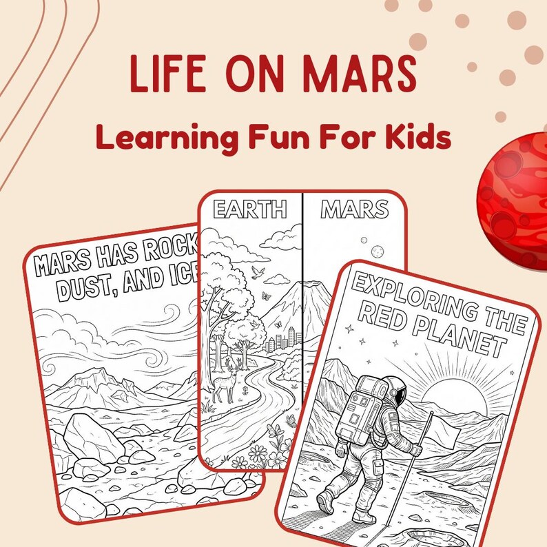 Life on Mars Coloring Pages for Kids | Aliens & Astronauts | Space ...