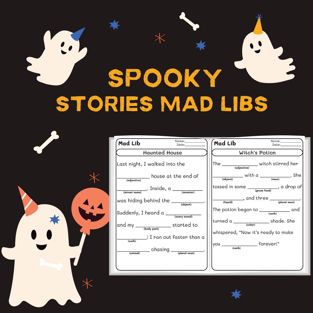 Printable Halloween Mad Libs | Spooky Story Worksheets for Kids ...