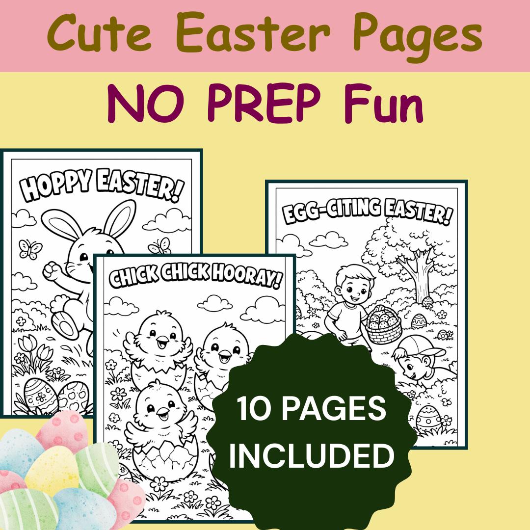 Easter Coloring Pages Bundle | NO PREP Easter Activities | Spring & Egg ...