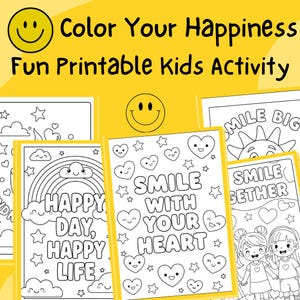 World Smile Day Coloring Pages: Happy Kids Activity (PDF Printable) - Etsy