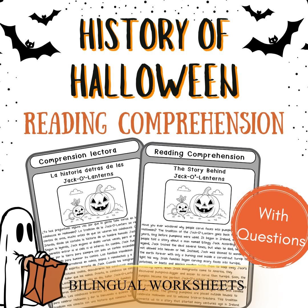 Halloween Bilingual Reading Comprehension | History of Jack O’lanterns ...
