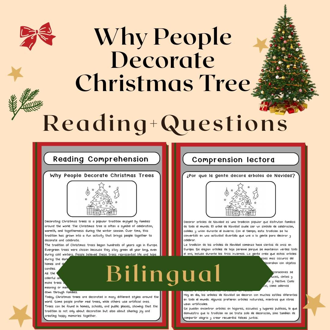 Why People Decorate Christmas Trees | Bilingual Reading Comprehension ...
