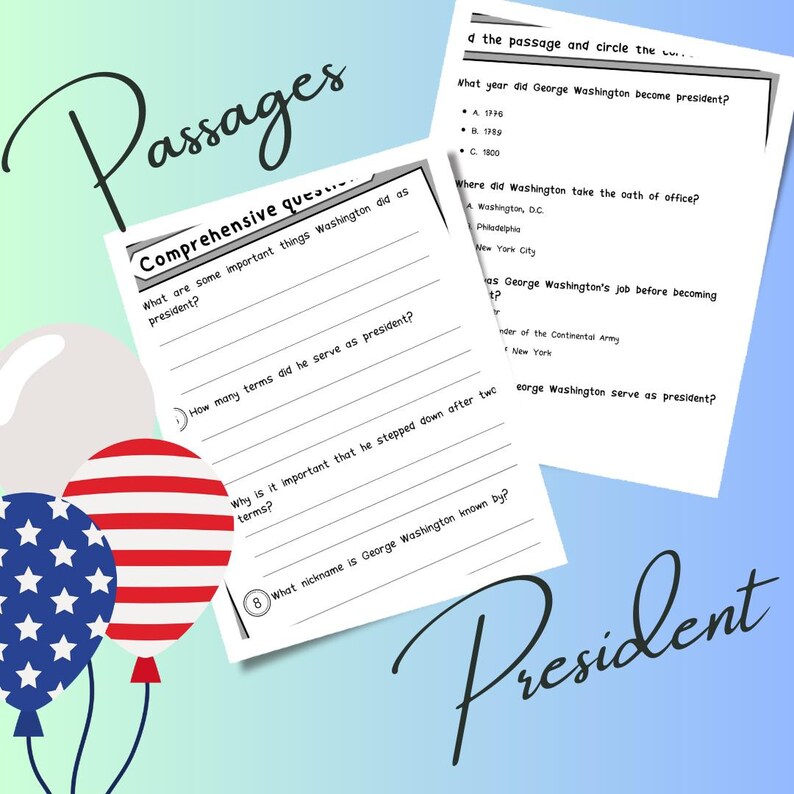 George Washington: the First U.S. President – Printable Activity Kit ...