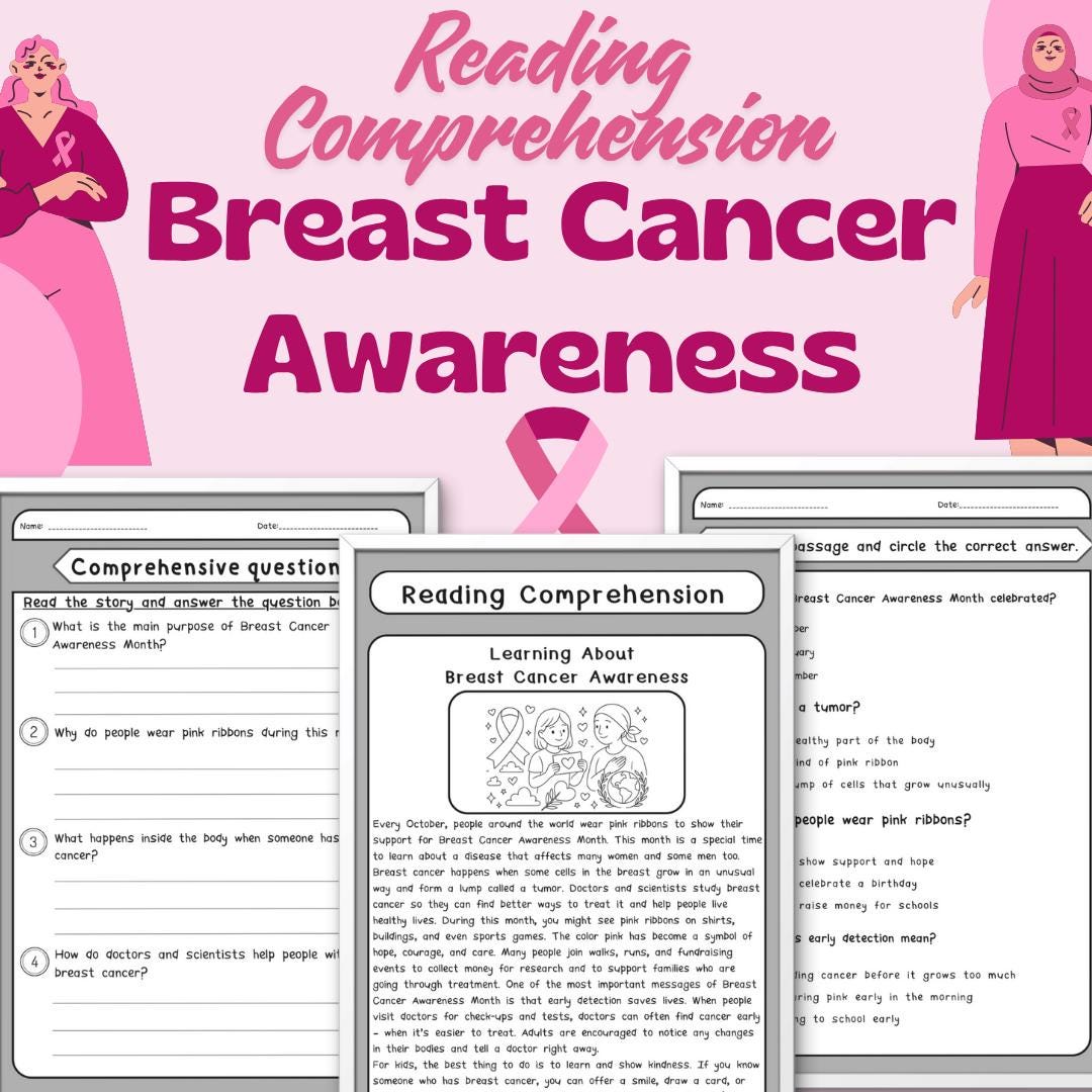 Breast Cancer Awareness Reading Comprehension | Bilingual English ...