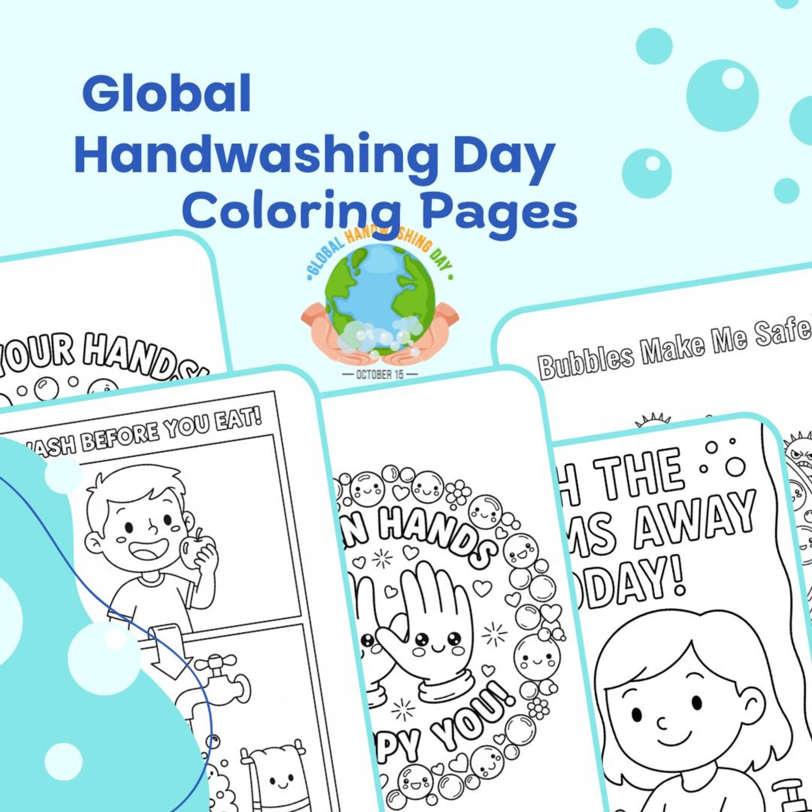 Global Handwashing Day Coloring Pages – Fun Hygiene Activities for Kids ...