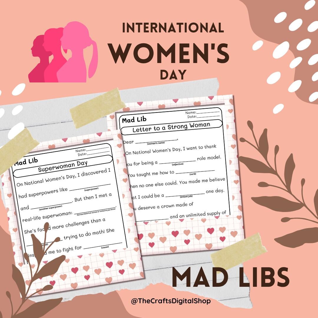 National Women's Day Mad Libs Printable Bundle | Fun and Empowering ...