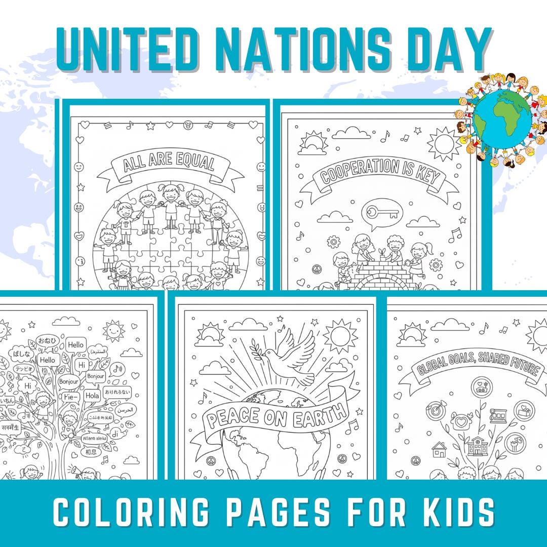 United Nations Day Coloring Pages: Peace, Equality, Diversity (A4 ...
