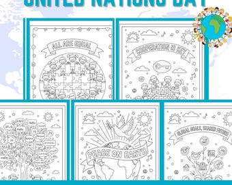 United Nations Day Coloring Pages | Peace Unity Kindness Activities for ...