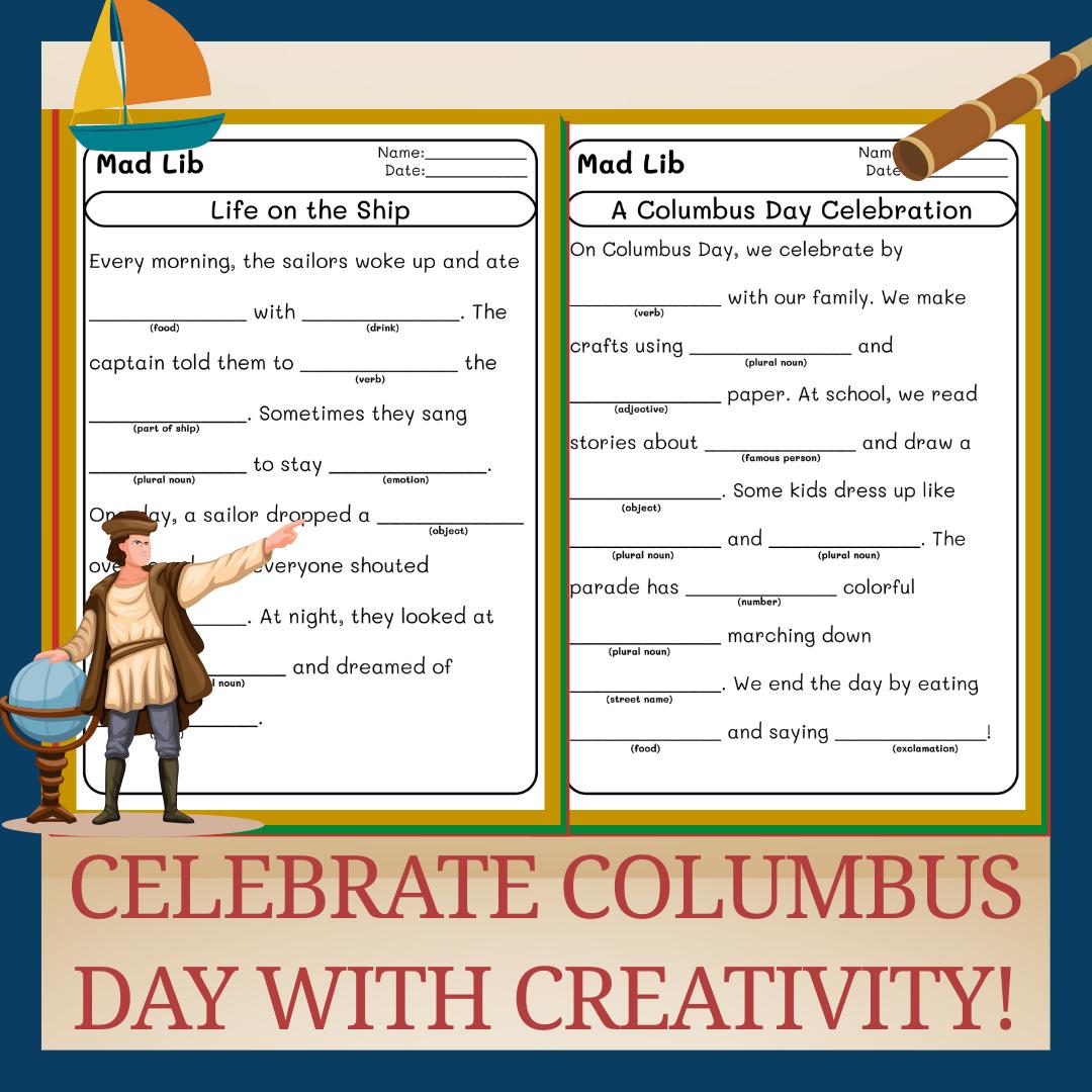 Columbus Day Mad Libs | Creative Writing & Literacy Worksheets ...