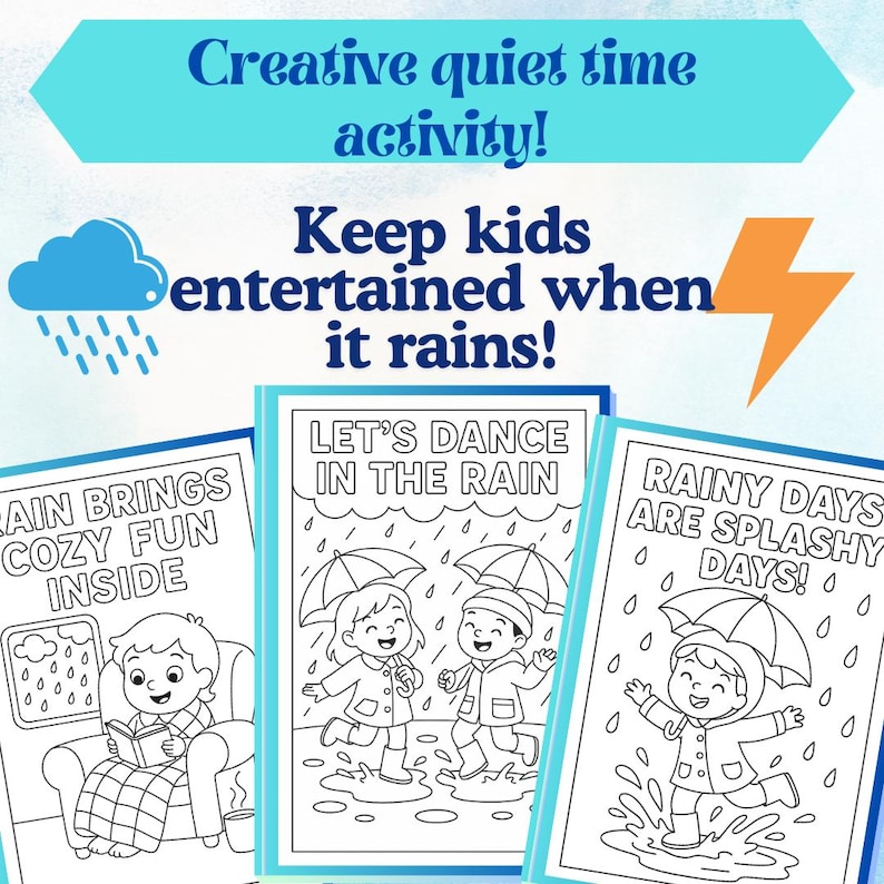 Editable Rainy Day Coloring Pages for Kids – Fun Printable Activities ...
