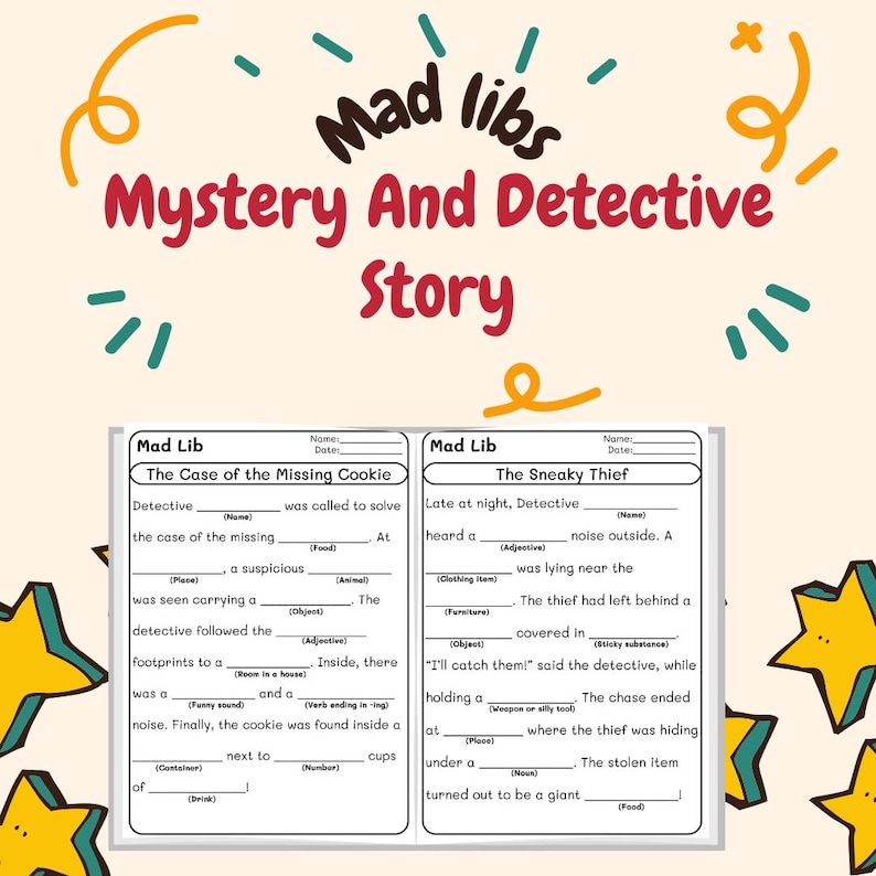 Mystery & Detective Story Mad Libs | Fun Writing Activity for Kids ...