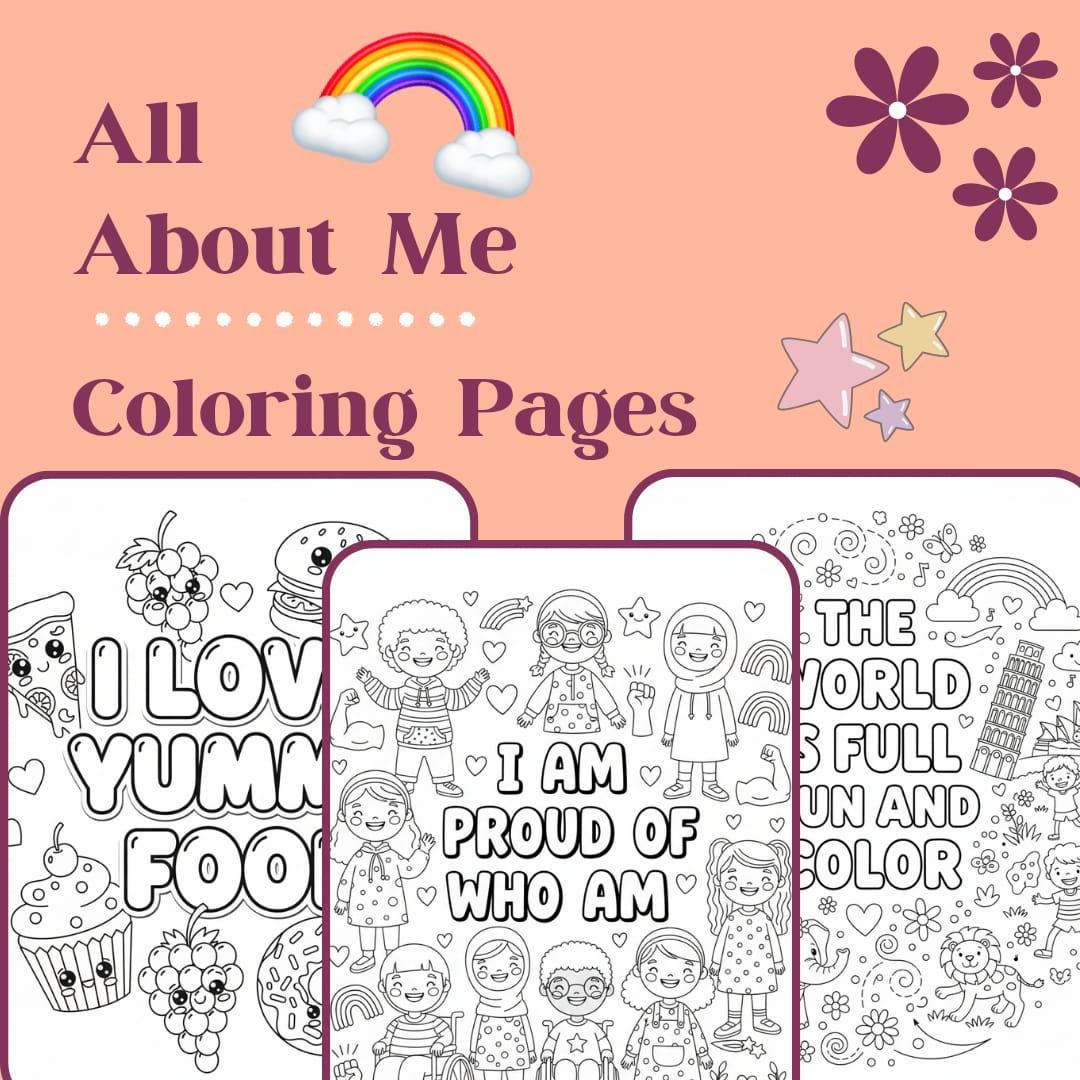 All About Me Coloring Sheets | Positive Affirmation & Emotions ...