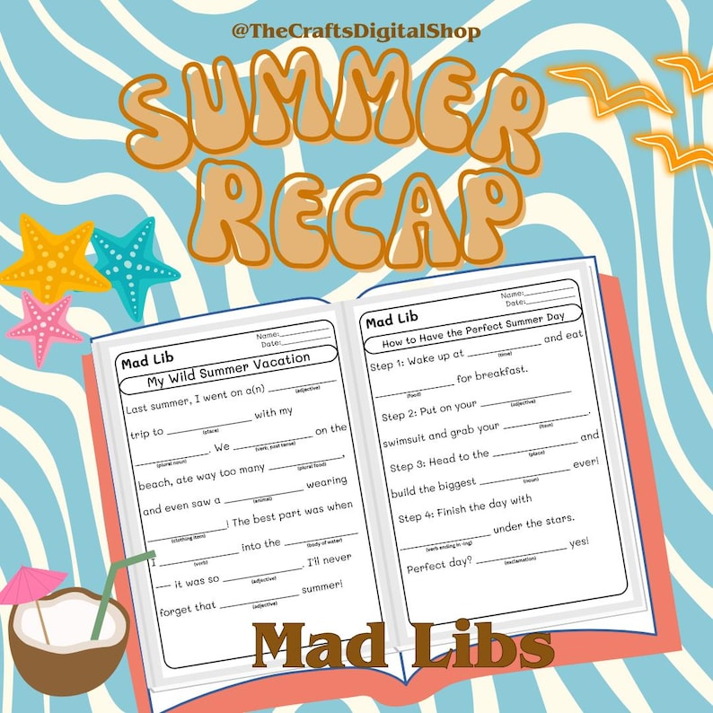 Summer Mad Libs for Kids: Fun Writing Activity (printable PDF Download ...