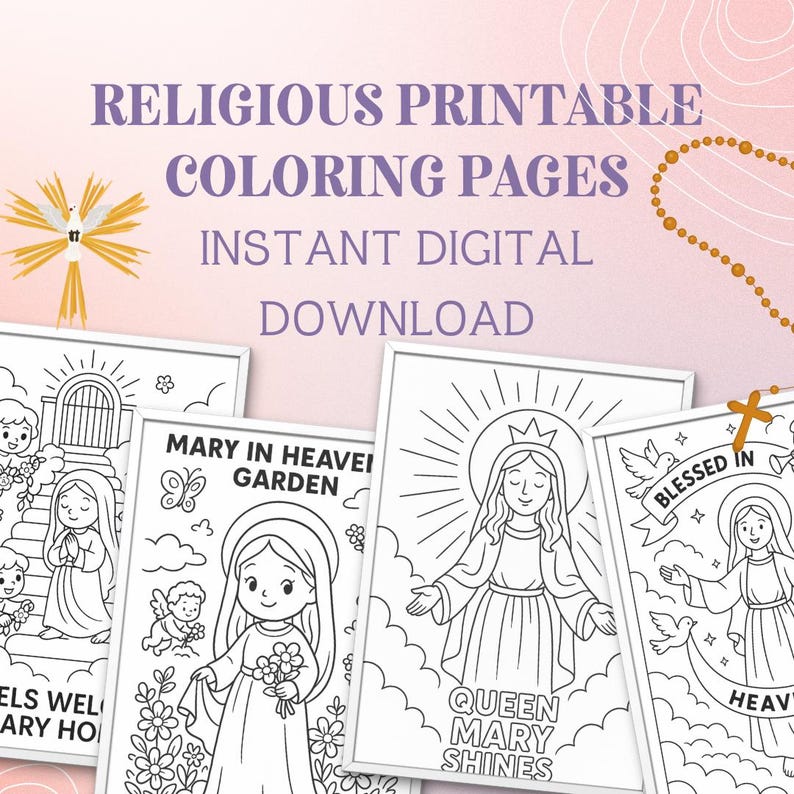 Assumption of Mary Coloring Pages: Catholic Bible Activity (PDF ...
