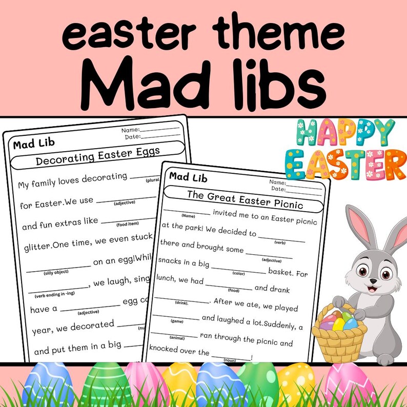 Easter | Mad Libs for Kids | Printables| Digital Downloads - Etsy