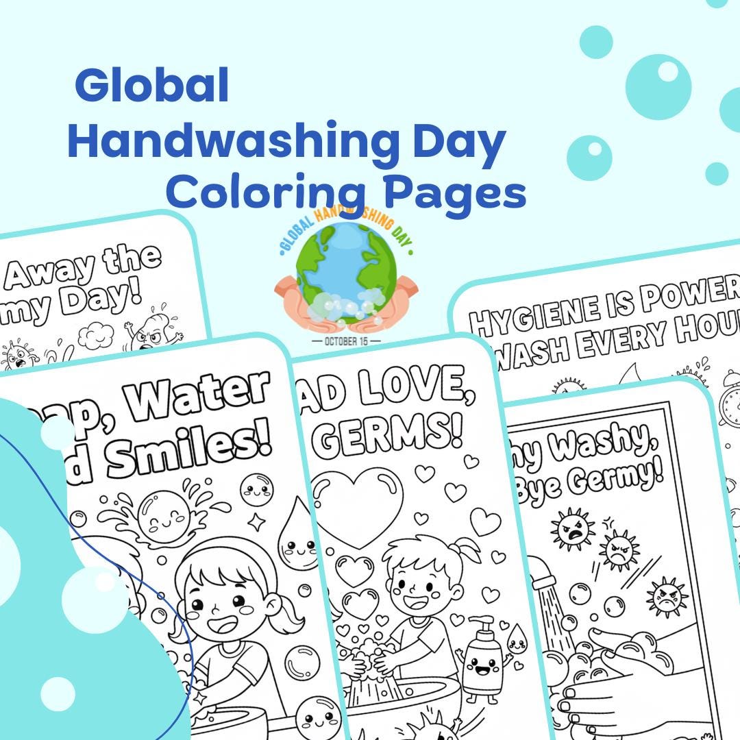 Global Handwashing Day Coloring Pages – Fun Hygiene Activities for Kids ...