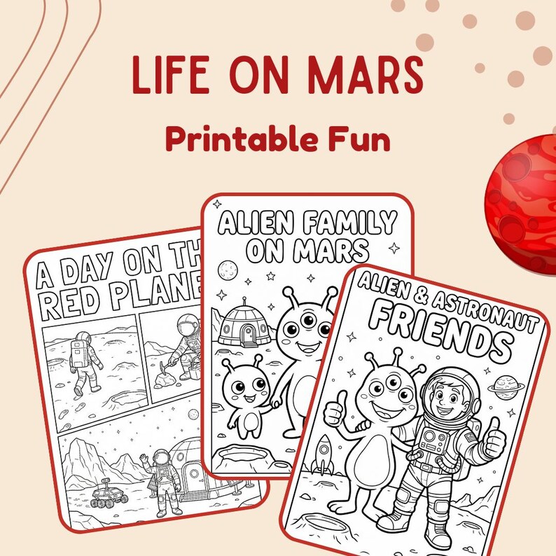 Life on Mars Coloring Pages for Kids | Aliens & Astronauts | Space ...