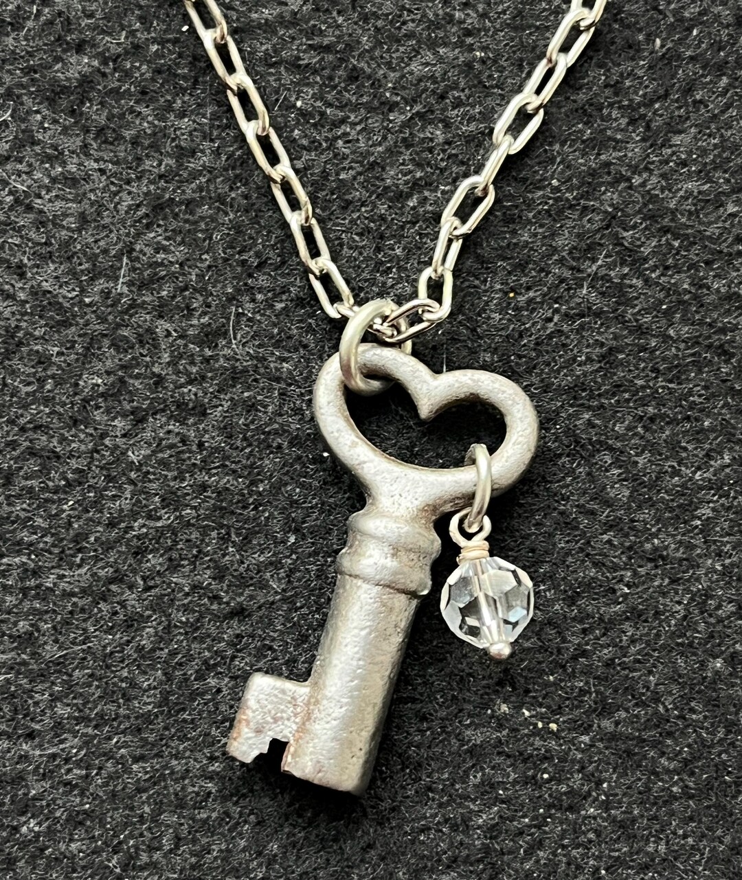 Heart Shaped Mini KEY 19" Necklace Real Vintage Valentine Gift ...