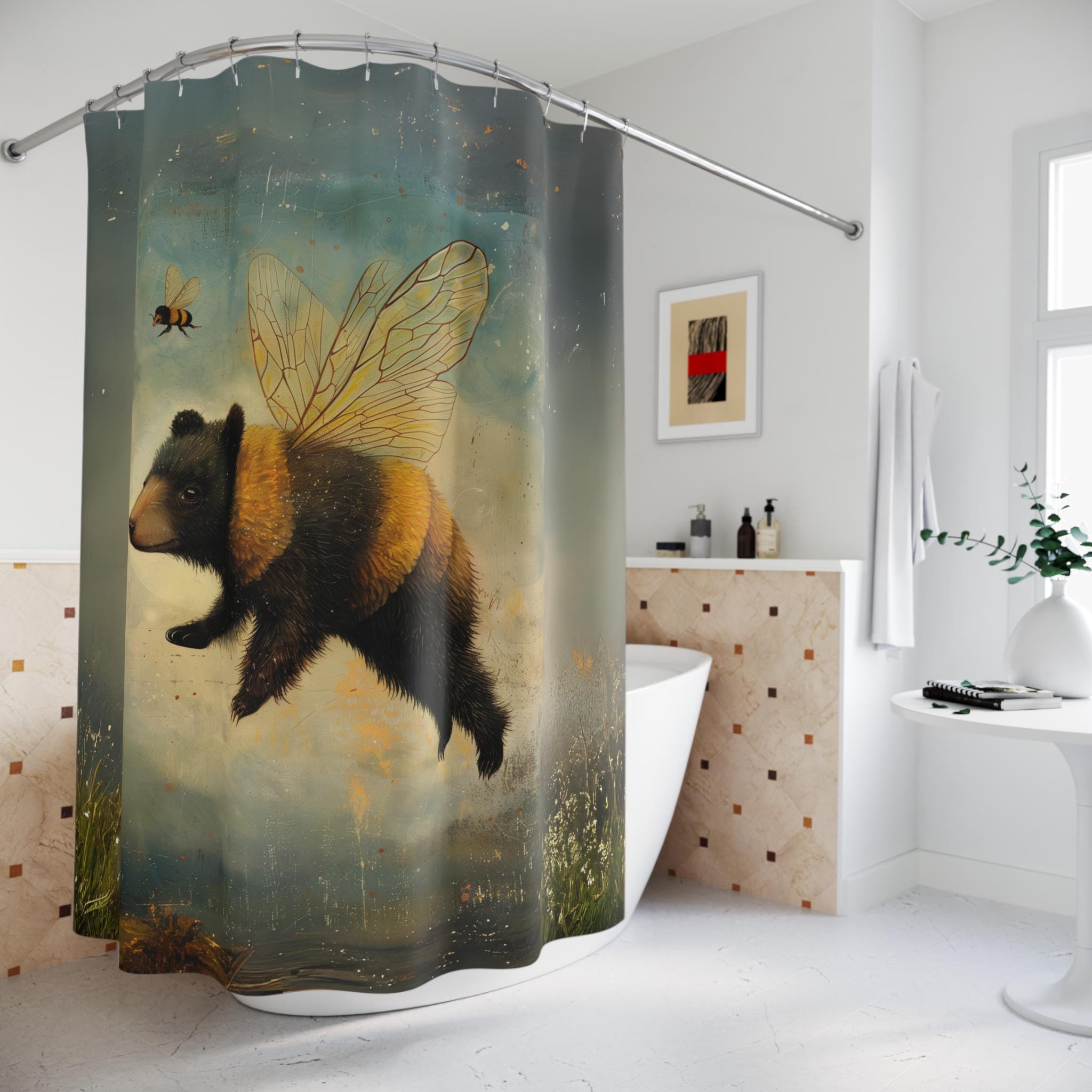 Whimsical Bumblebear Shower Curtain 71x74 - Etsy