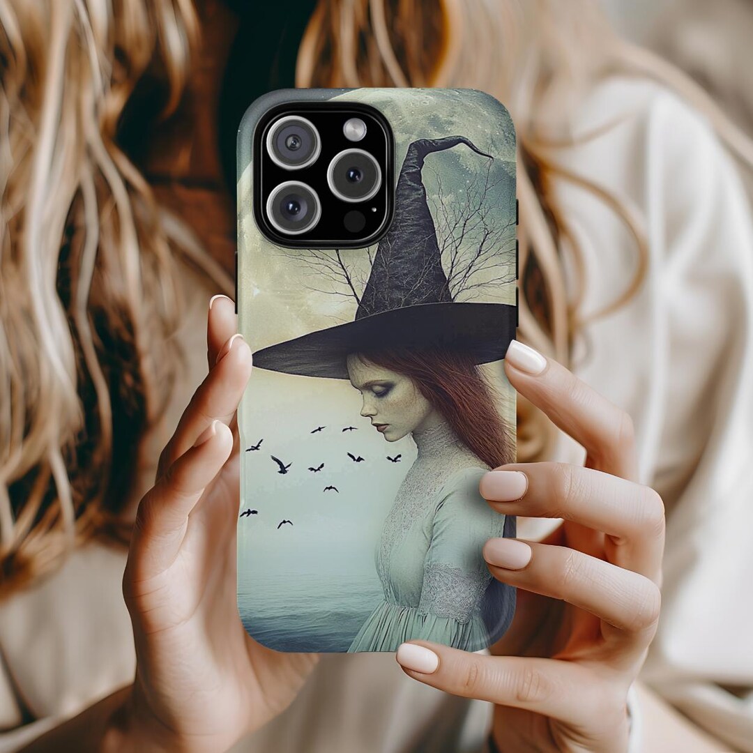 Mystical Witch Full Moon Phone Case, Fantasy Art - Etsy