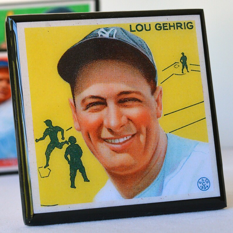 New York Yankees Baseball Card Drink Coaster Set - Etsy