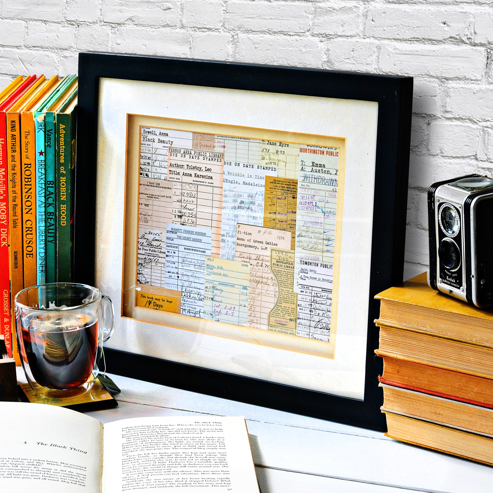 Vintage Library Card Collage Poster Print - Etsy