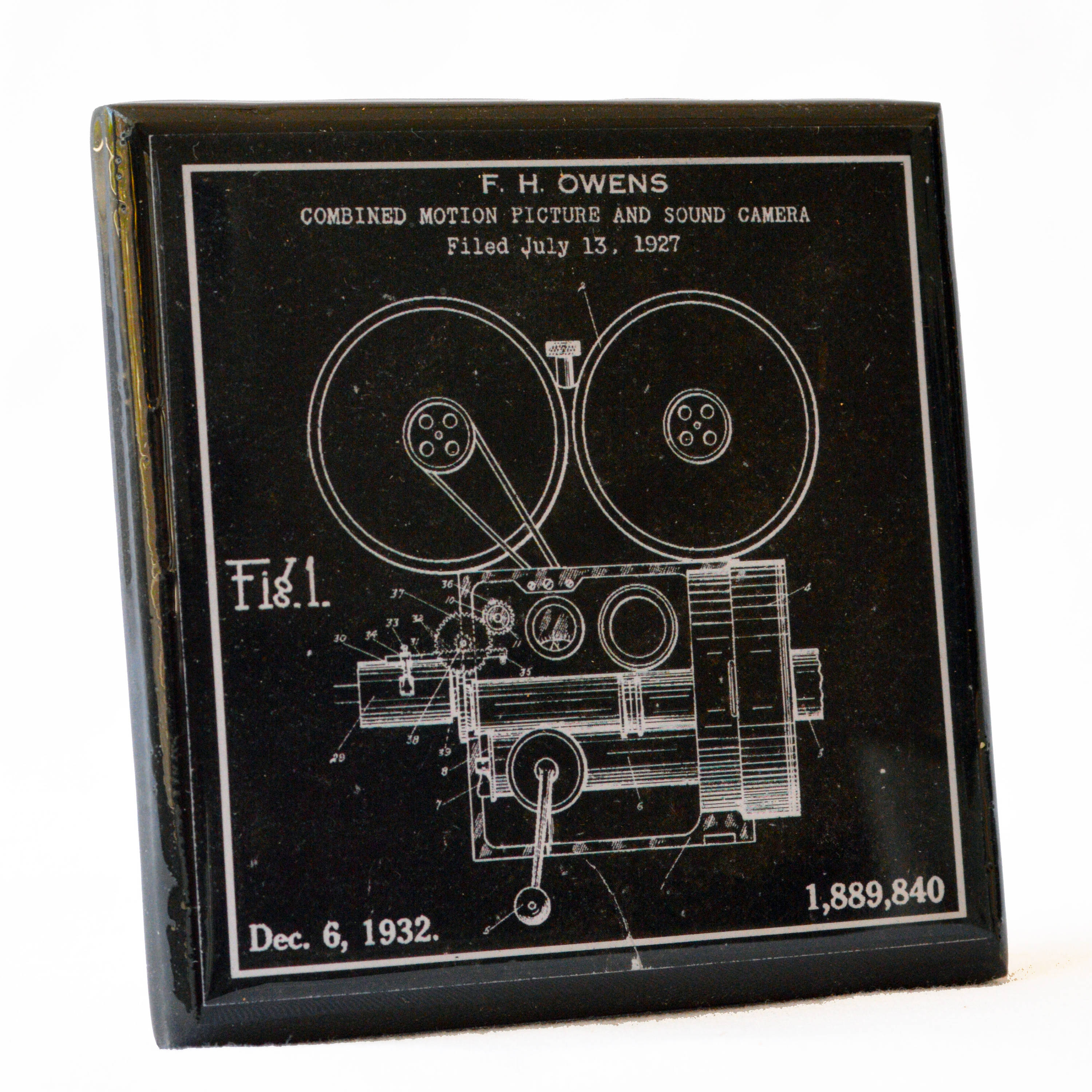 Movie Maker Coaster Set Film Maker Drink Coasters Patent Art | Etsy