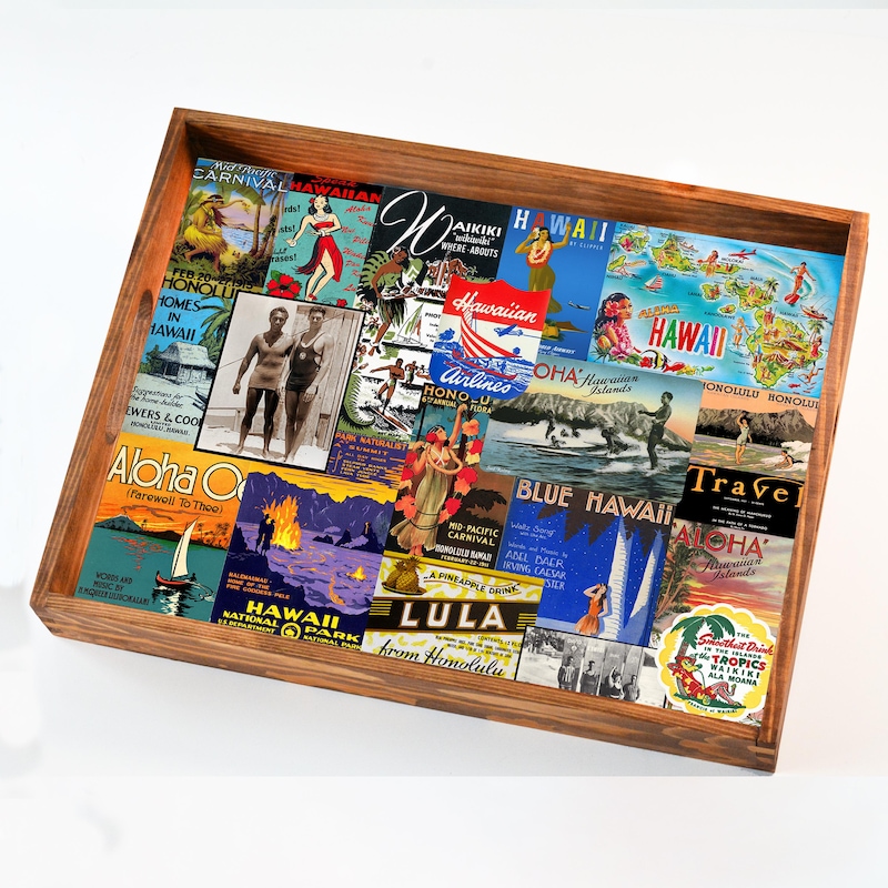 Vintage Hawaii Wood Tray - Etsy