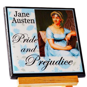 Jane Austen Book Cover Drink Coaster Set, Book Club Coasters ...