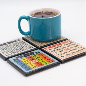 Handmade Bingo Card Coasters: Retro Game Room Decor, Set of 4 - Etsy