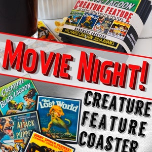 Monster Movie Poster Coaster Set, Classic B-movie Drink Coasters - Etsy
