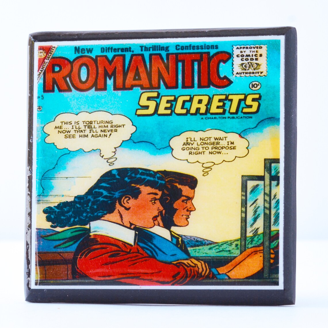 Vintage Romance Comic Book Cover Art Wood and Resin Drink - Etsy