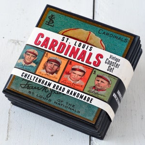 St Louis Cardinals Baseball Card Coaster Set Wood and Resin Coasters ...