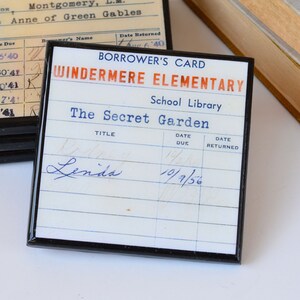 Book Lovers Coaster Set Library Due Date Card Wood Coasters Gifts for ...