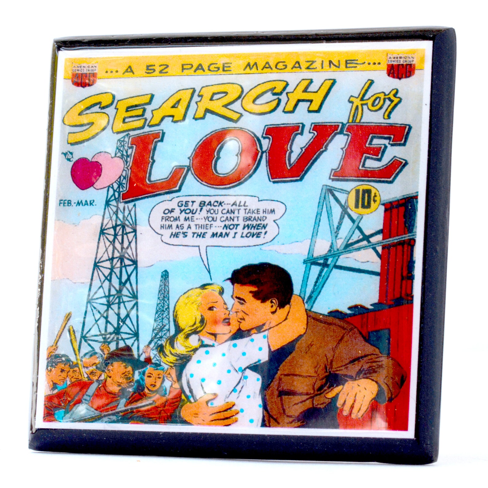 Vintage Romance Comic Book Cover Art Wood and Resin Drink - Etsy