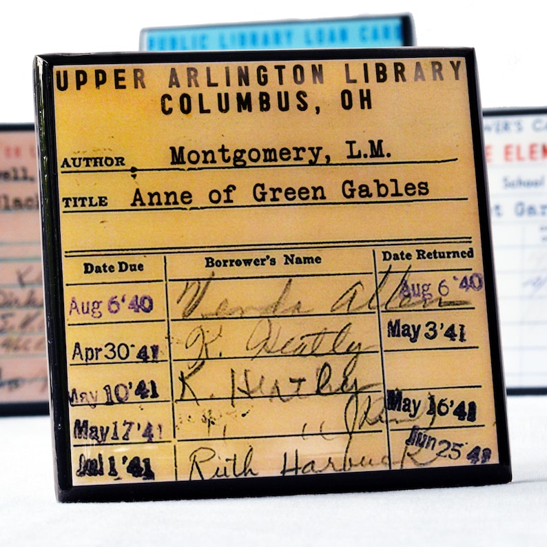 Book Lovers Coaster Set Library Due Date Card Wood Coasters - Etsy