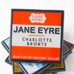 Classic Book Cover Coaster Set, Book Club Gifts for Readers, Literary ...