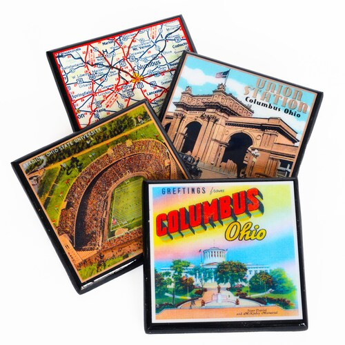 Set of 4 Ohio State Drink Coasters. | Etsy