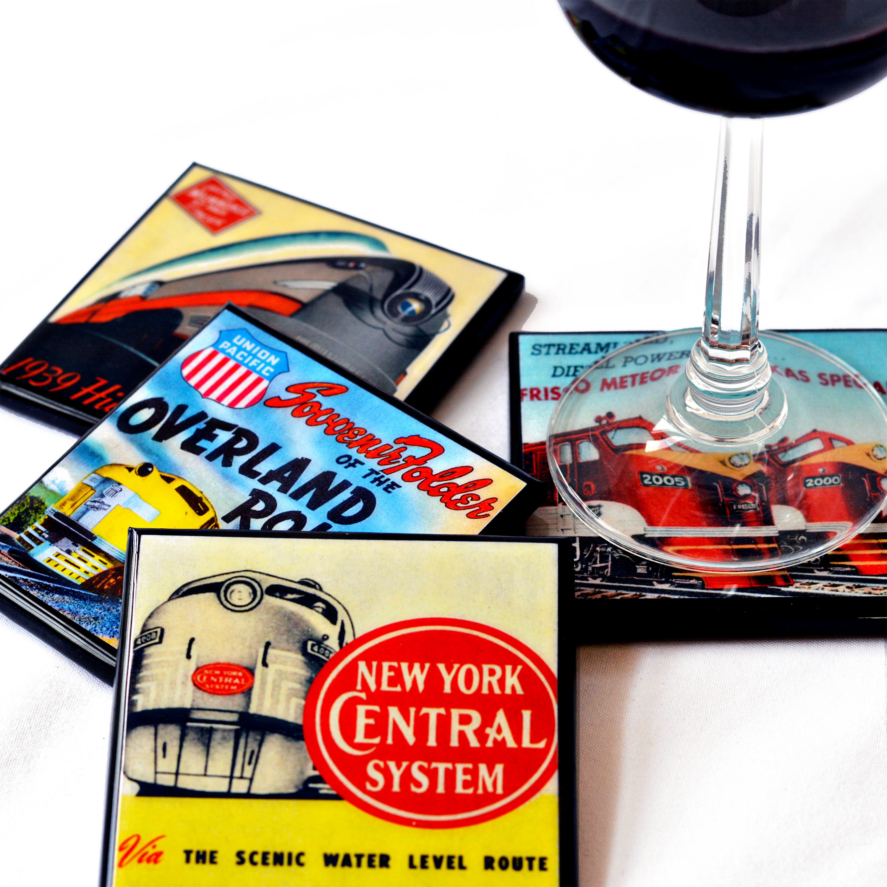 Classic Railroad Train Engine Coaster Set Fathers Day Gift | Etsy